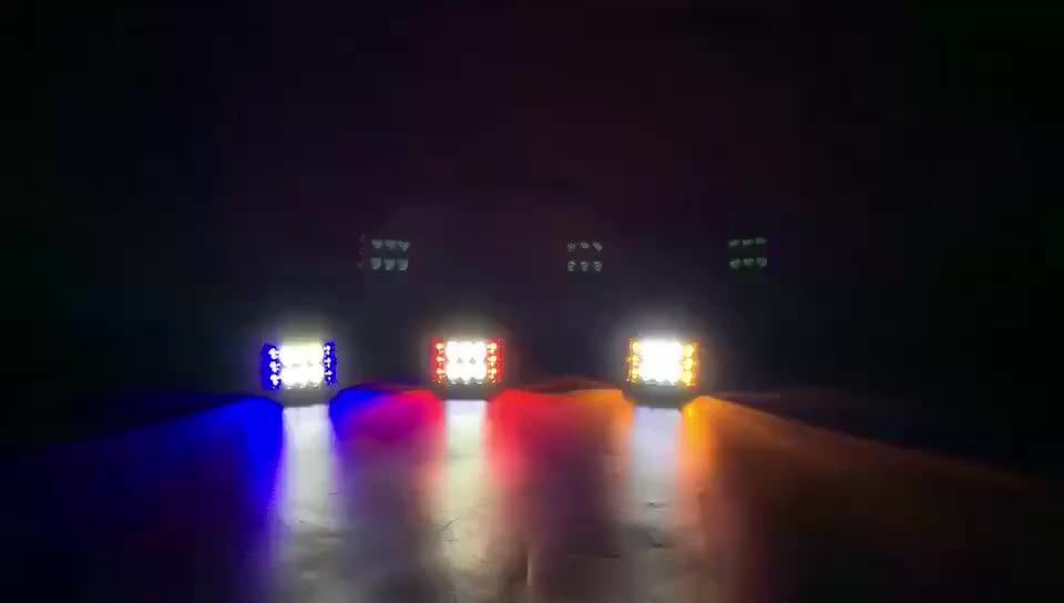 Truck Motorcycle Side Shooter Pod 45w Dual Color Yellow Red Blue Strobe ...