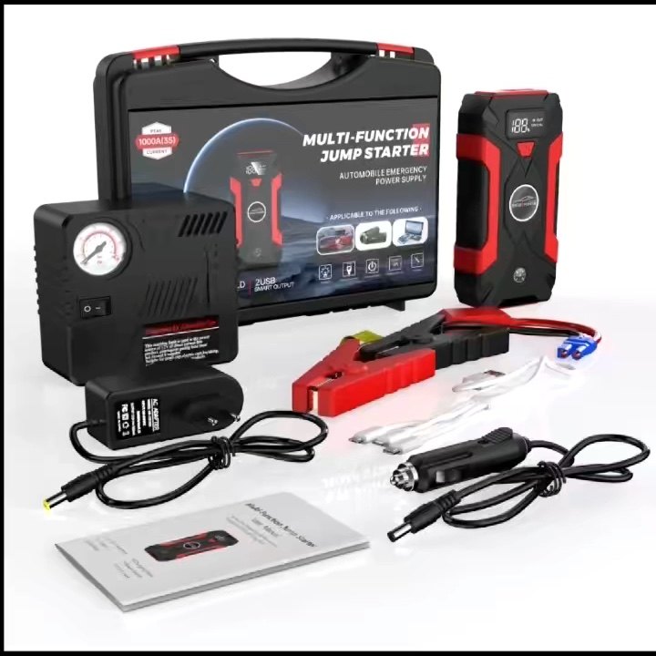 Portable Mini Jump Starter With 12v Lithium Battery Power Bank With Air ...