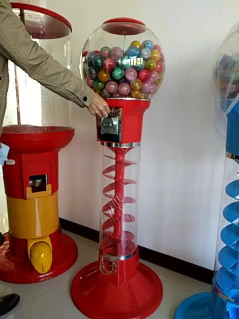 Spiral Gumball Candy Toy Bouncy Ball Capsule Vending Machine Mechanical ...