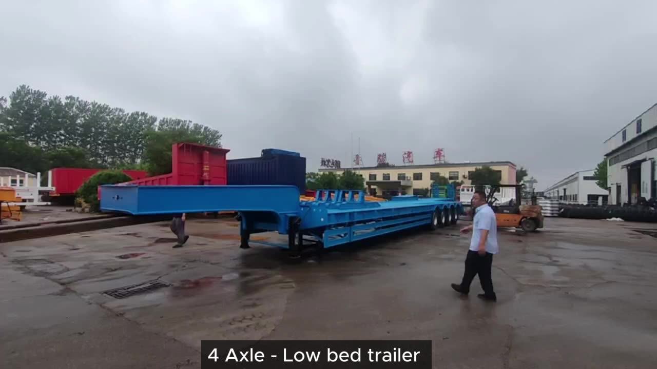 Multi Axle Hydraulic Low Bed Trailer 10 Ton Tag Along Low Bed Trailer ...