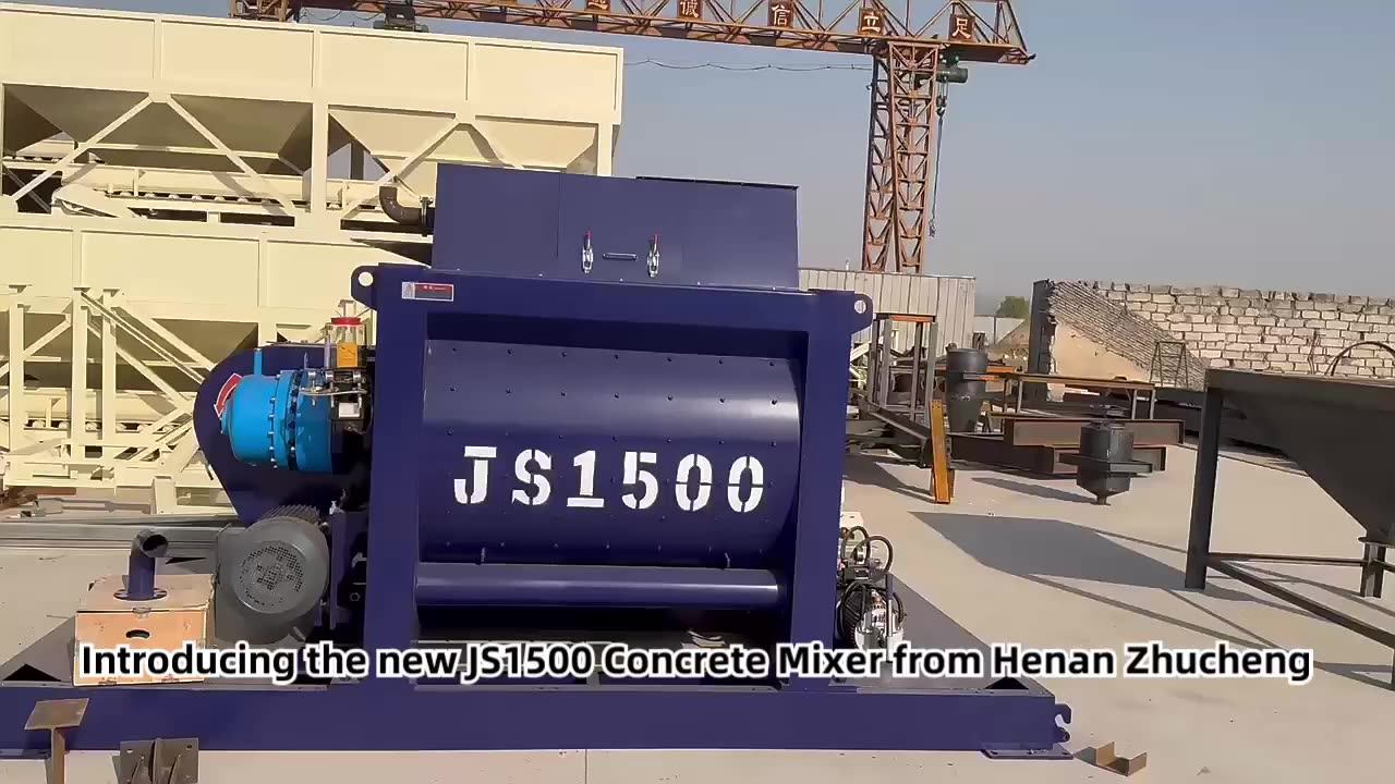 Js1500 New Electric Beton Mixer With Pump Double Shaft Horizontal ...