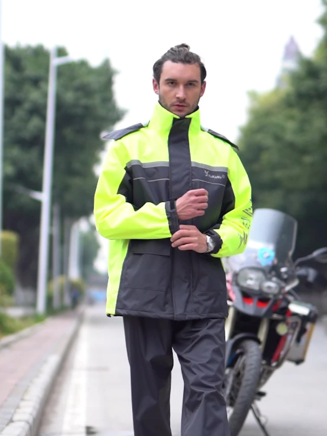 Heavy Work Rain Coat Suit Jacket Breathable Wearable Dustman Lumberman ...