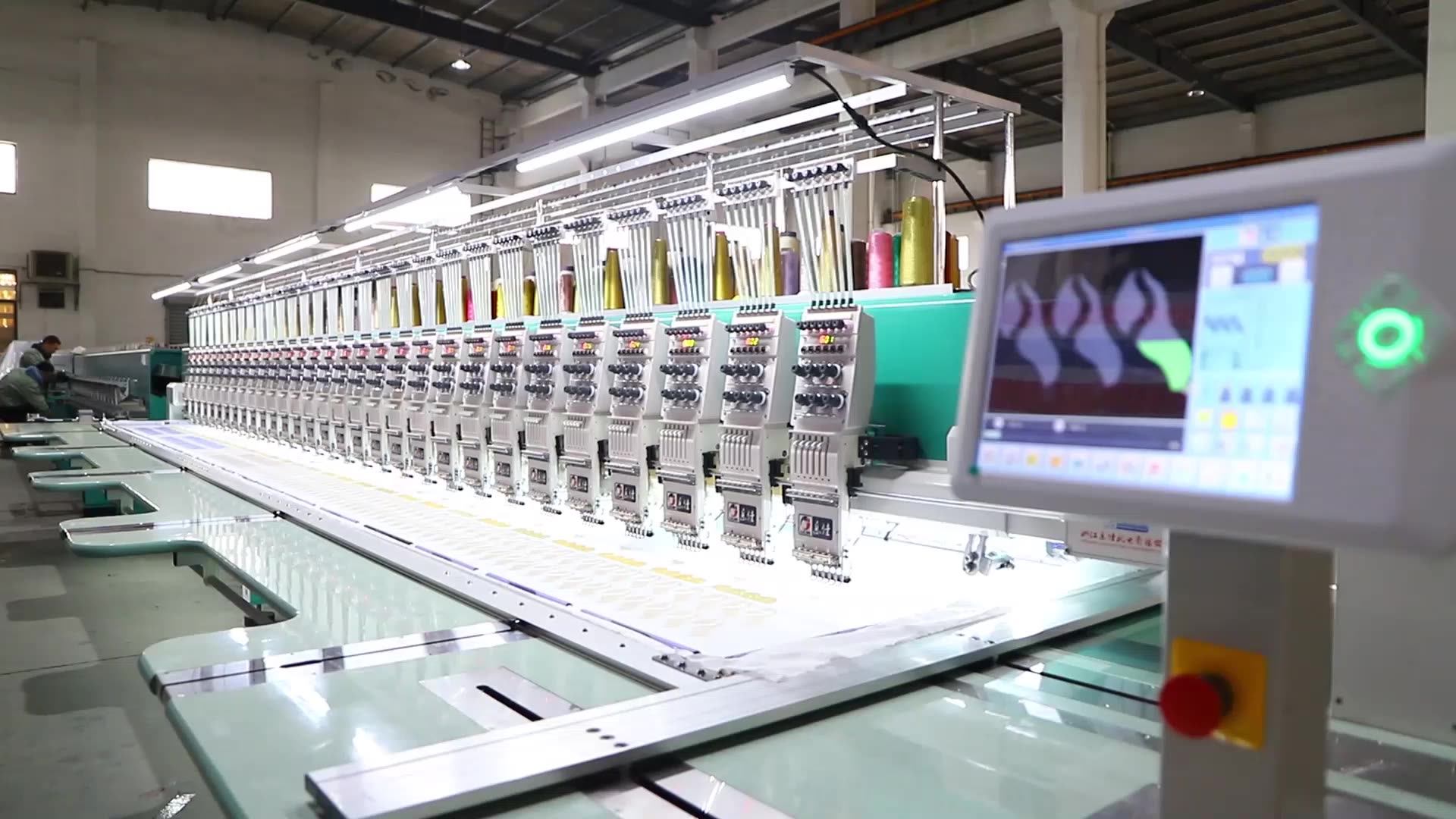 Uper High Speed Embroidery Machine 9 Colors 24 / 28 Heads With Sequins ...