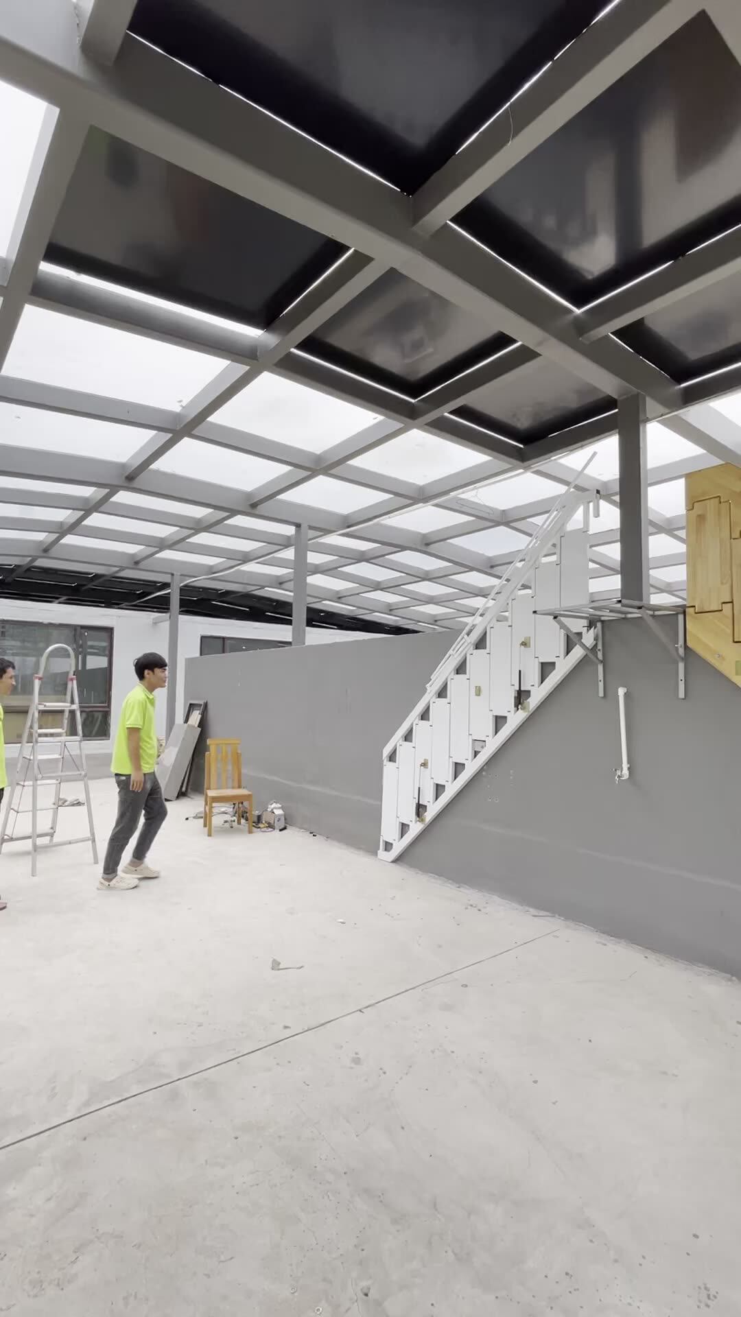 Customized Aluminium Alloy Collapsible Folding Stairs Against Wall ...