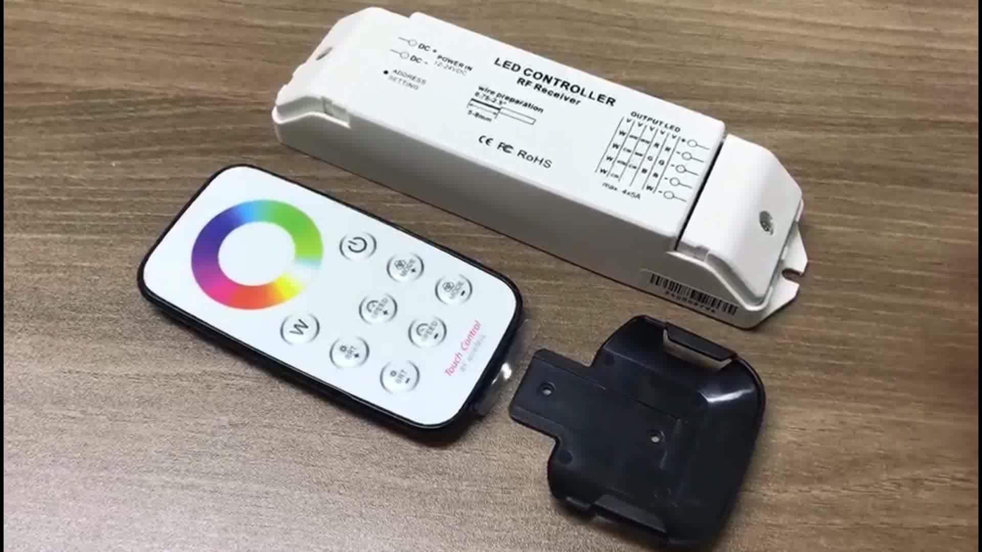 T4+r4 12v 24v Rgbw Led Strip Rf Touch Remote Control Wireless Rgb And ...