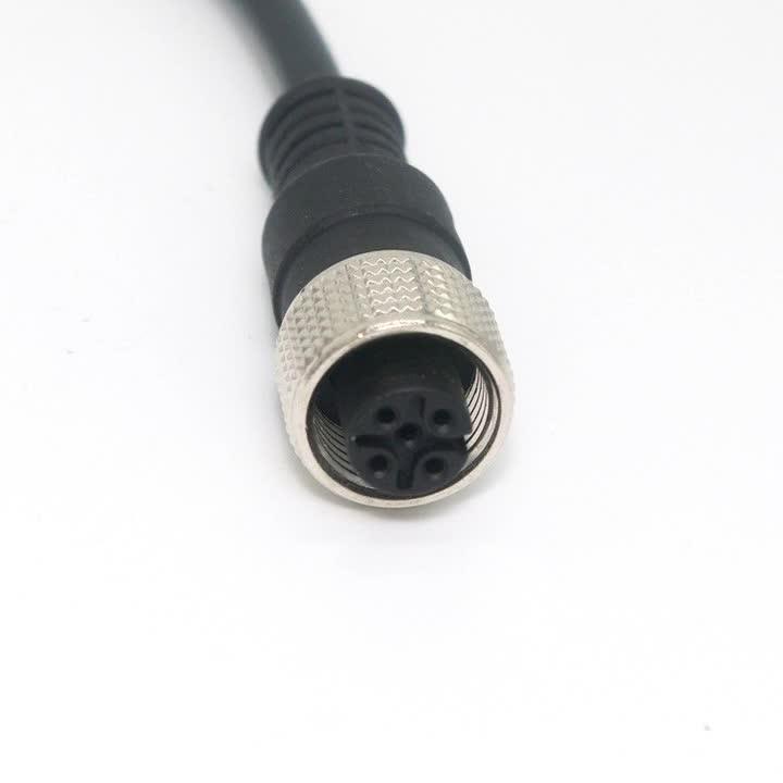 M12 Molded Sensor Male 3 4 5 6 8 Pins Connector Cable Female Right ...