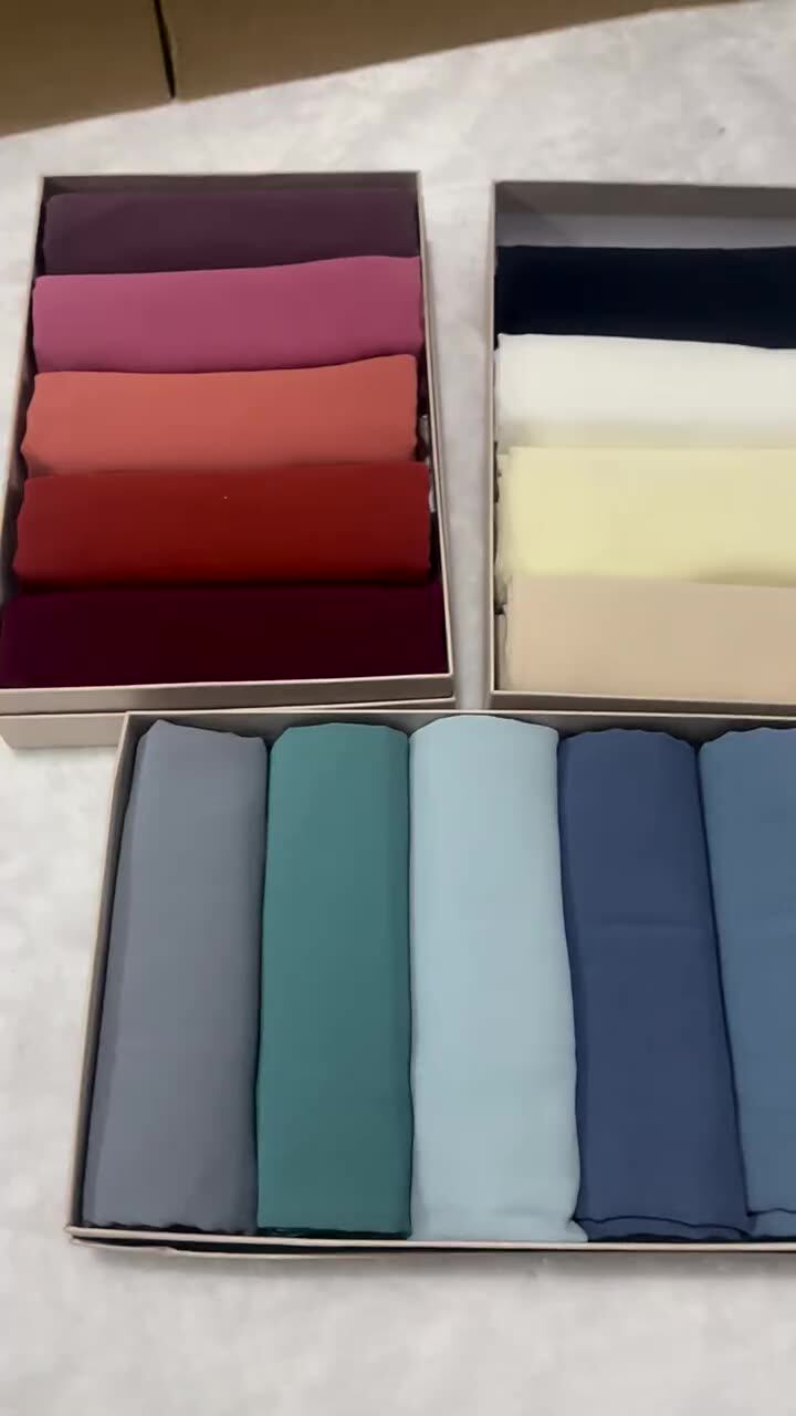 Saudi Women Hijab Giftbox Mix All Colour Hijab Set Jersey Chiffon ...