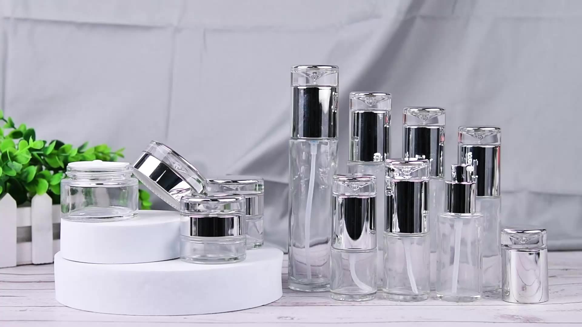 Cosmetic Packaging Glass Set Bottle 20ml 30ml 40ml 50ml 60ml 80ml 100ml 120ml Serum Skin Care ...