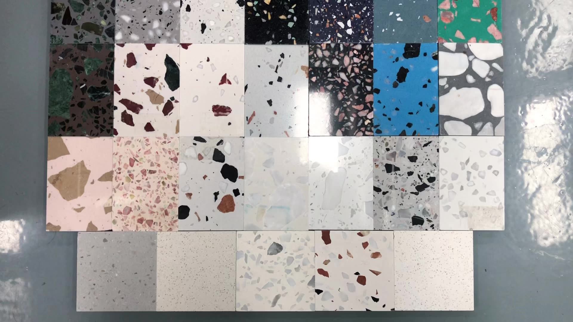 Colorful Artificial Granite Stone Glass Flakes Terrazo Table Flooring ...