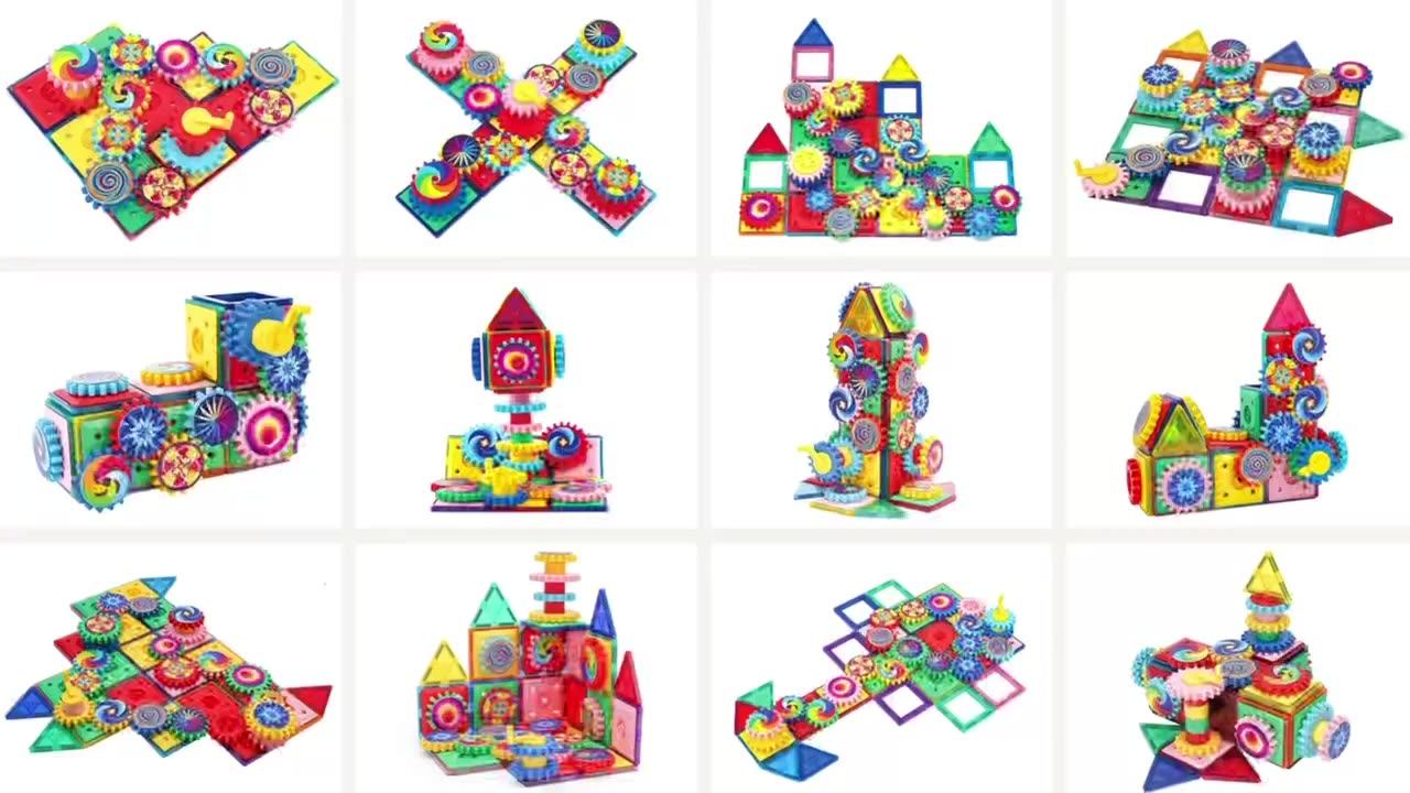 90 Pcs Diy Assembly Funny Blocks Large Magnetic Building Blocks For ...