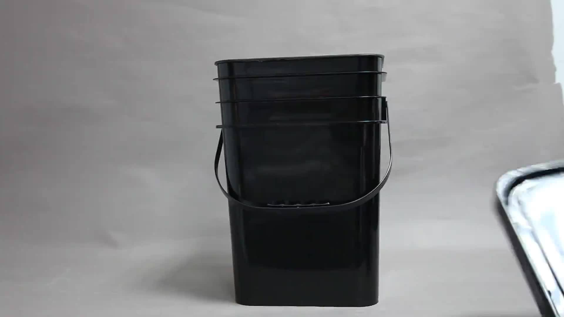 No Deformation 5 Gallon Square Rectangular Plastic Bucket With Lid ...