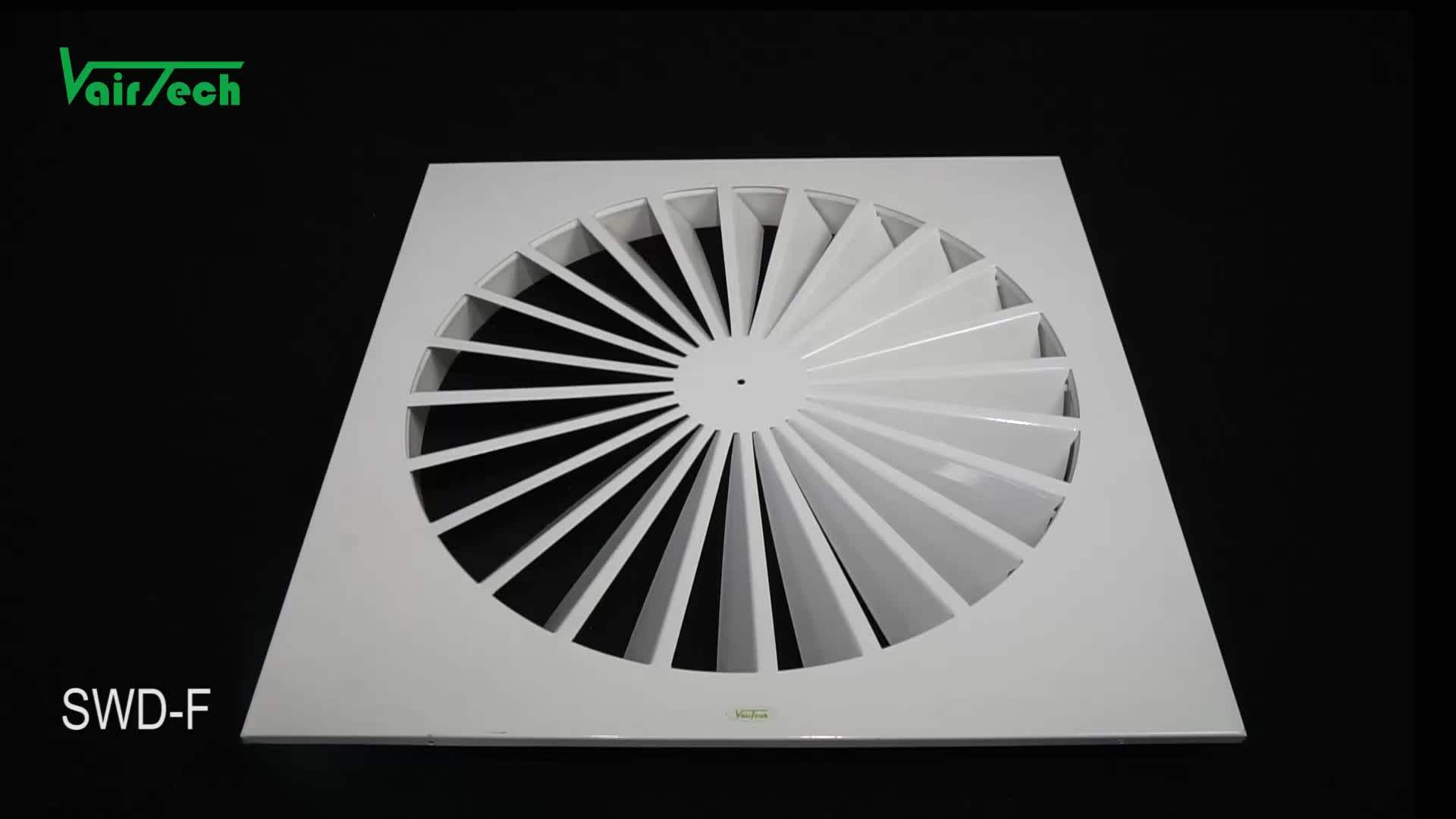 Air Conditioning Square Ceiling Adjustable Vent Swirl Diffuser - Buy ...