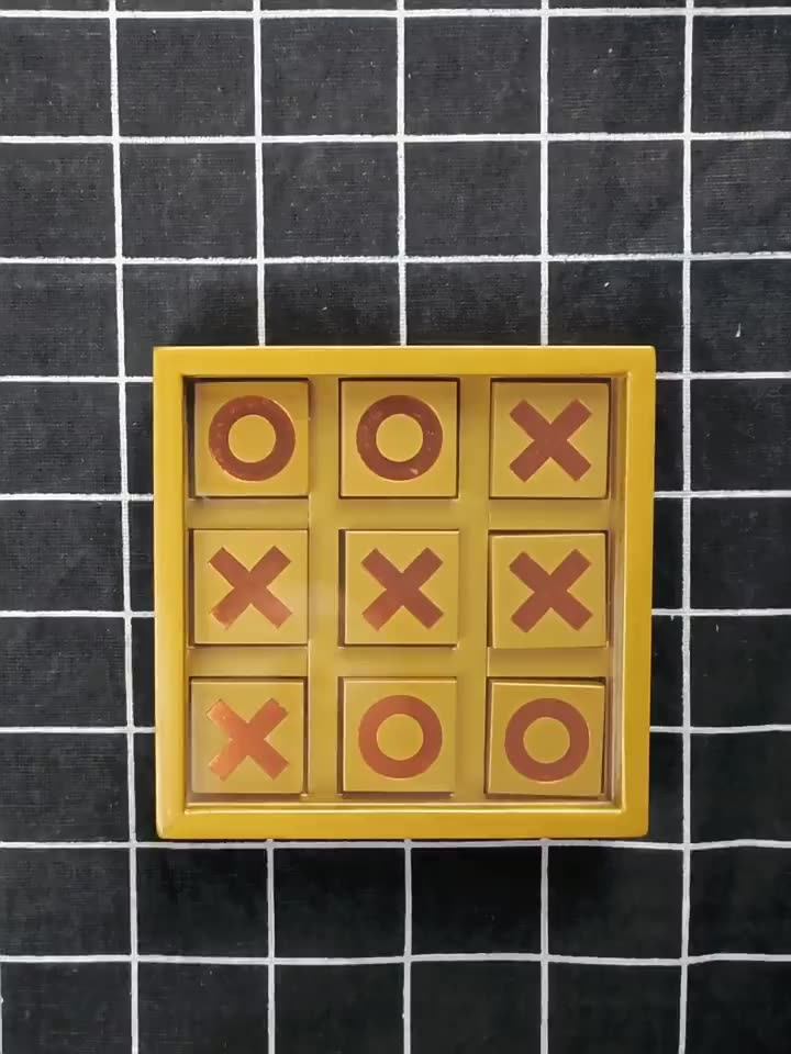 Wooden Nine Squares Tic-tac-toe Toy Children's Puzzle Game For Parents ...