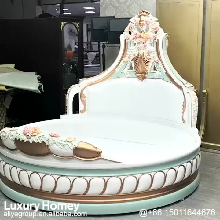 As2201- Luxury Italian Bedroom Furniture Rou Round Bed - Buy French ...