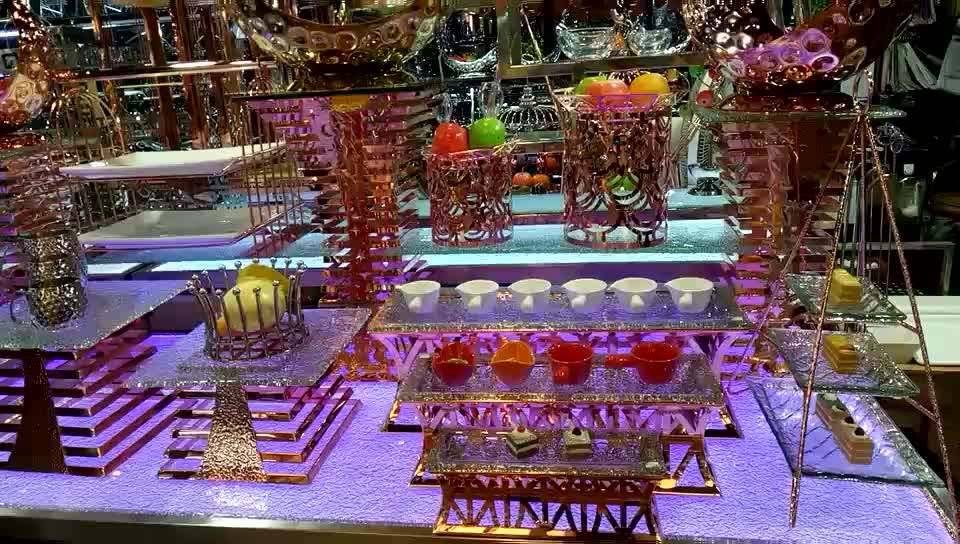 Modern High Tea Cake Display Stands Rose Gold Buffet Stands Ss Shelf ...