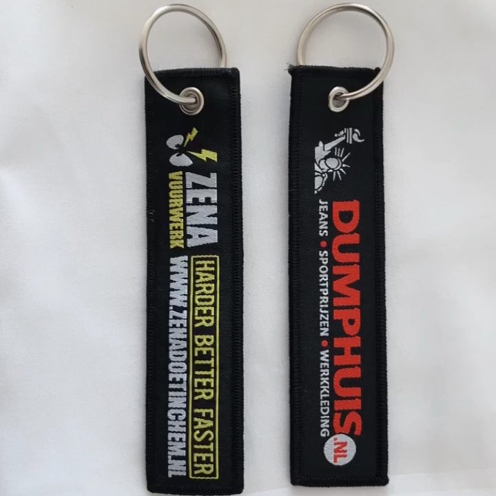 Zslangbao Design Your Own Logo Embroidery Keychain Custom Fabric Woven ...