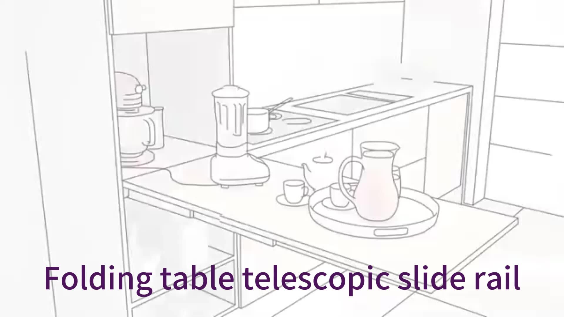 Folding Table Extension Mechanism Aluminum Telescopic Pull Down Table ...