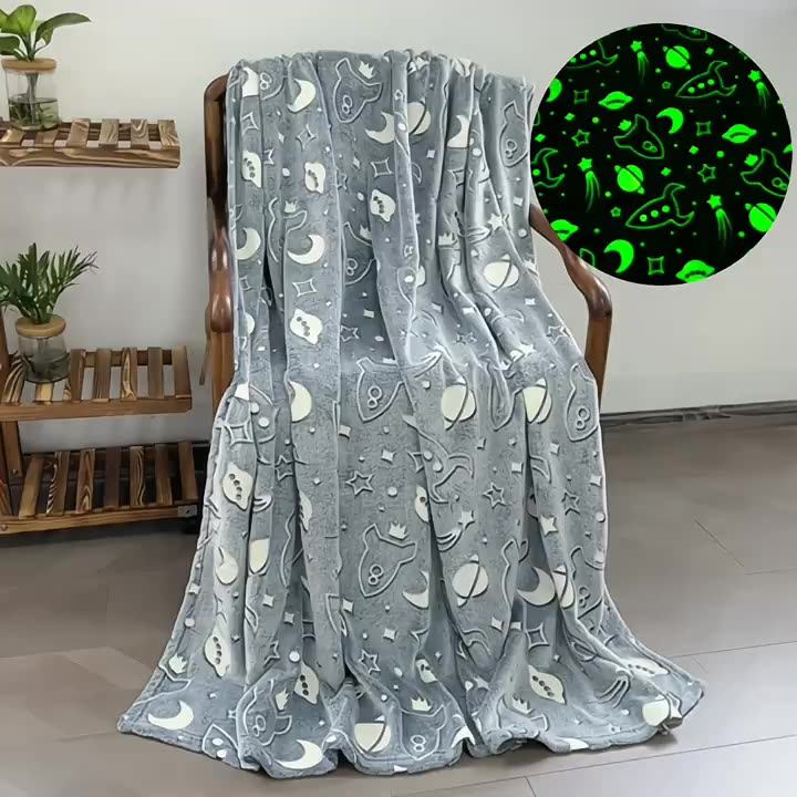 Luminous Double-sided Flannel Luminous Blanket Fluorescent Blanket ...