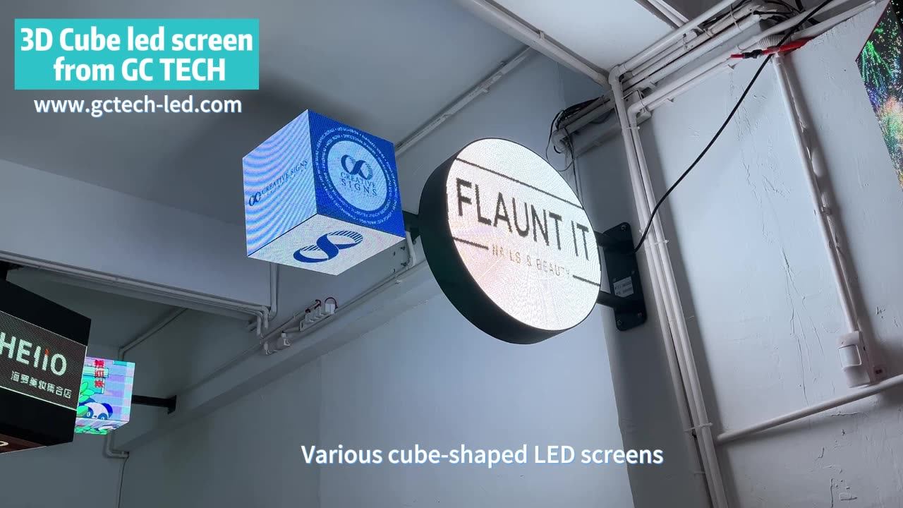 Indoor Cube Shaped Led Dynamic Led Cube Display Custom Led Cubic System ...