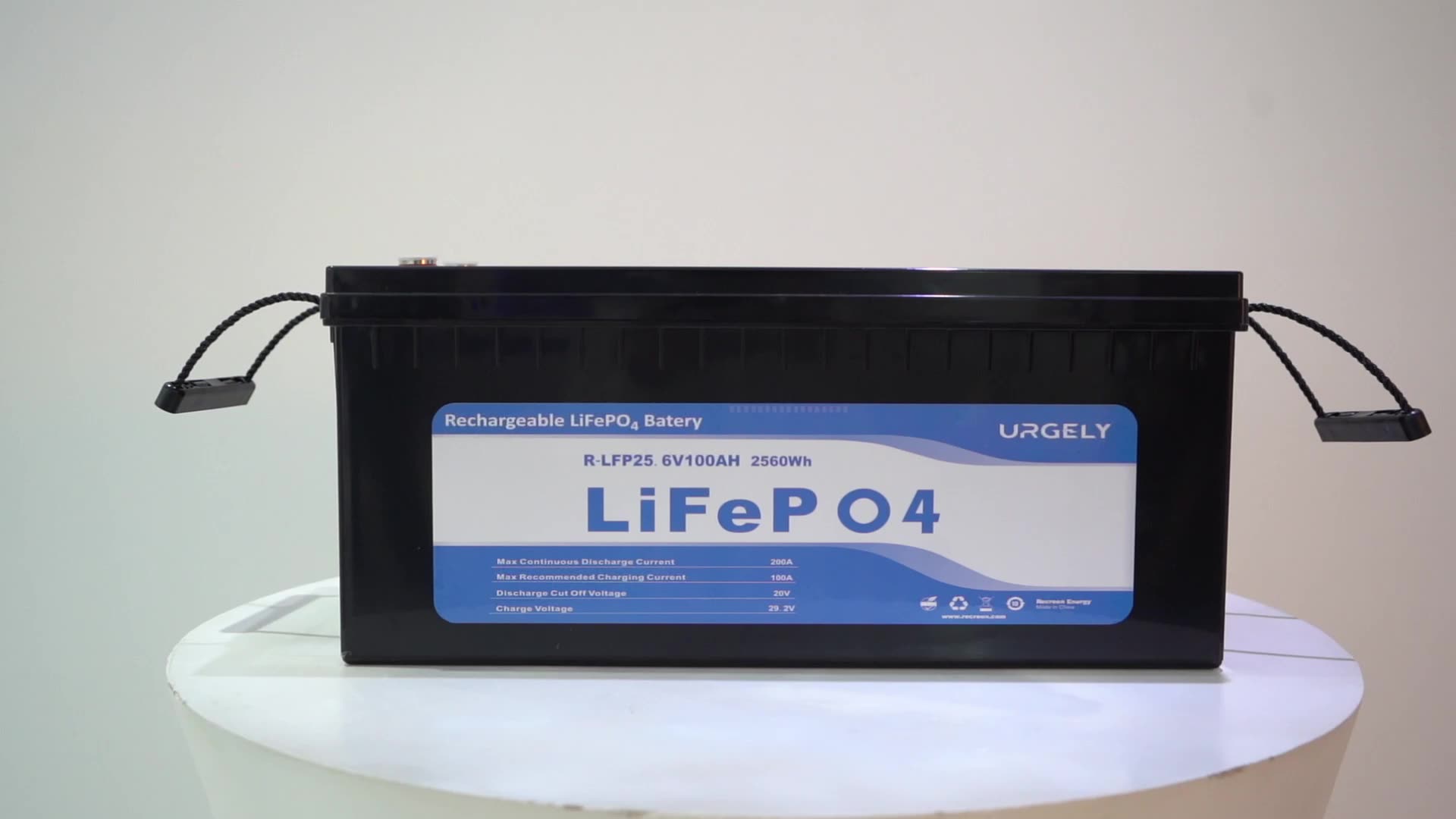 Urgely 24v 12v 100ah Smart Lithium Iron Phosphate Lifepo4 Deep Cycle Marine Trolling Motor ...