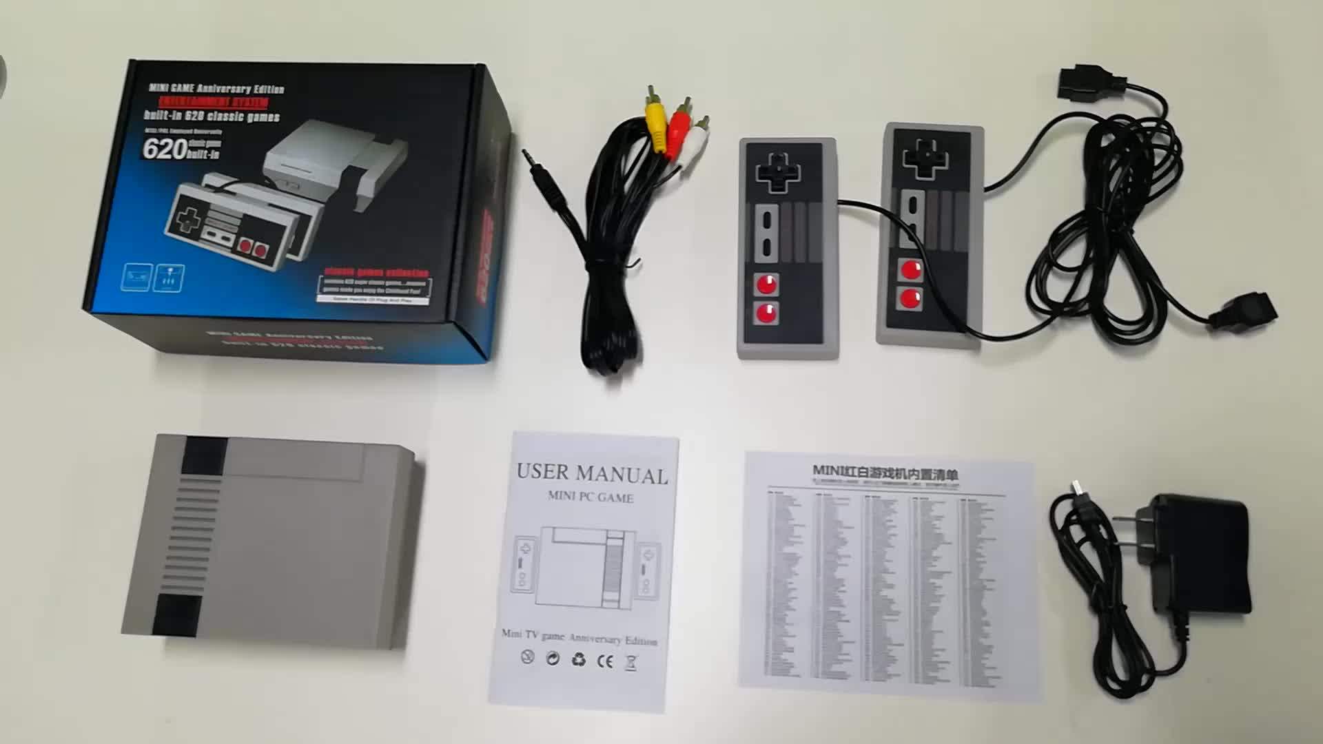 Retro Classic Game Console 8-bit Built-in 620 Old Games Handheld ...