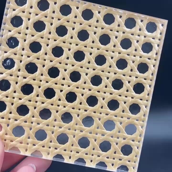 Rattan Bamboo Color Acrylic Sheet Woven Mesh Wire Resin Board Petg ...