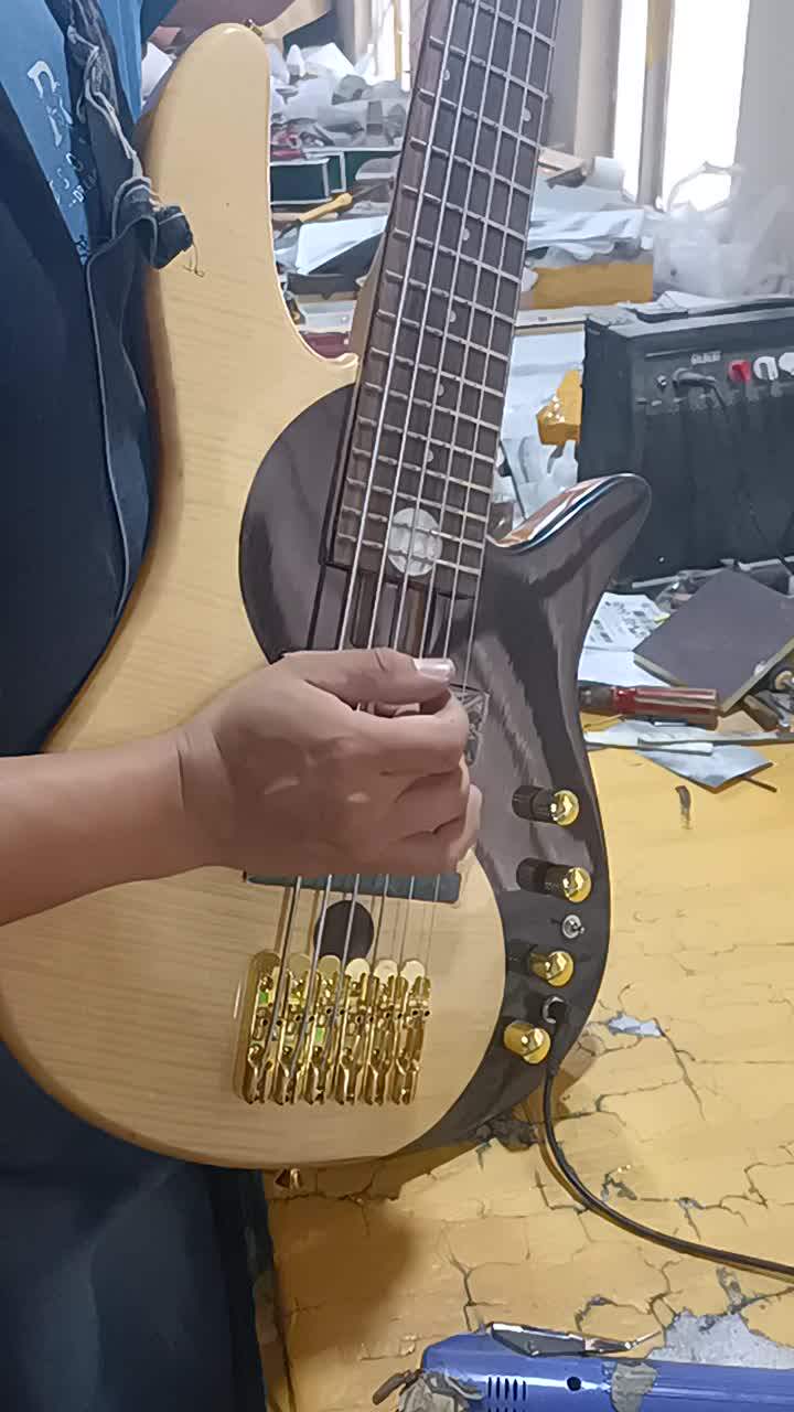 Flyoung Natural Wood Color Bass 5 Strings Electric Bass Guitar Neck ...