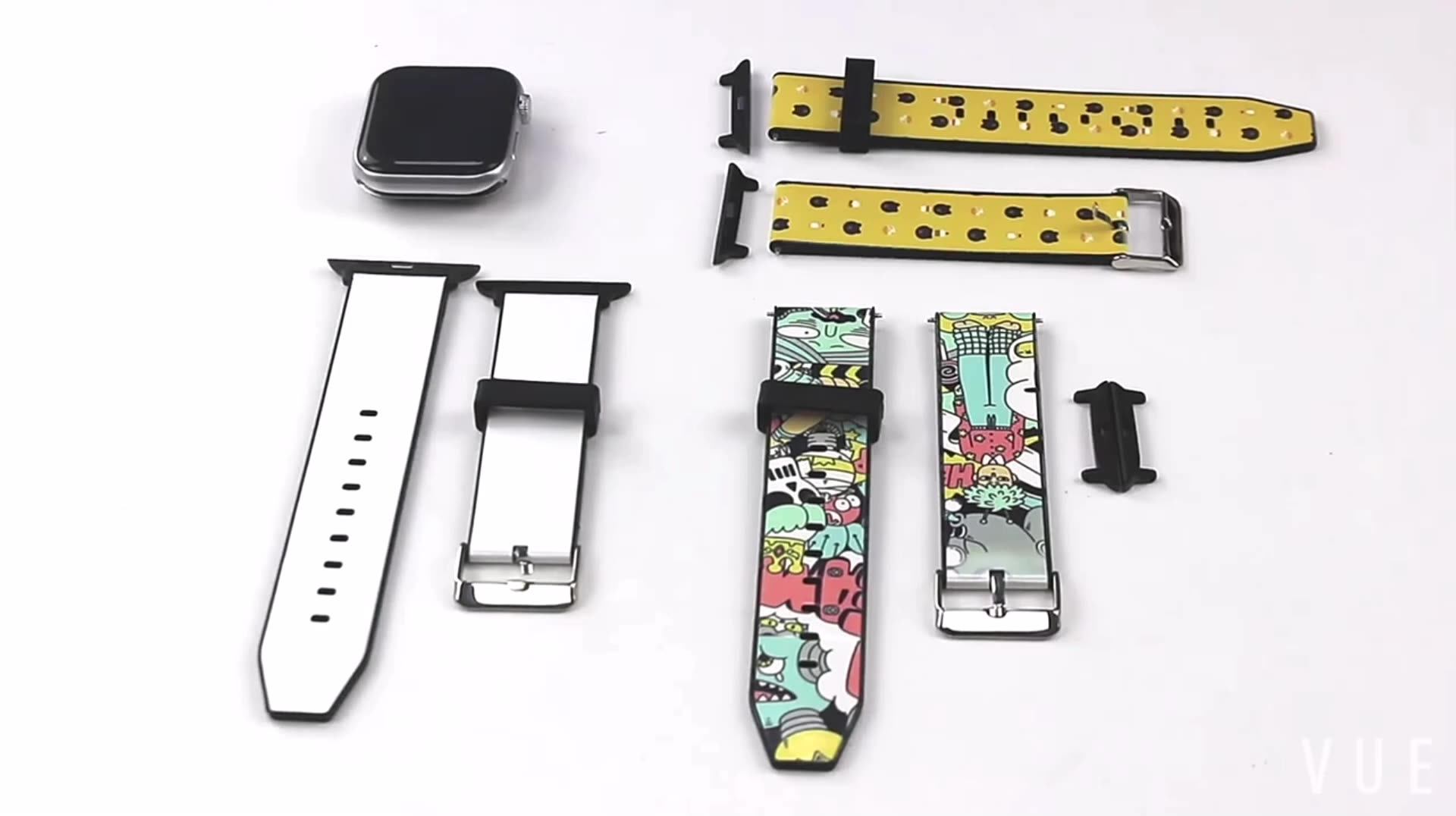 Custom Picture Printable Leather Blank Sublimation Smart Watch Strap ...