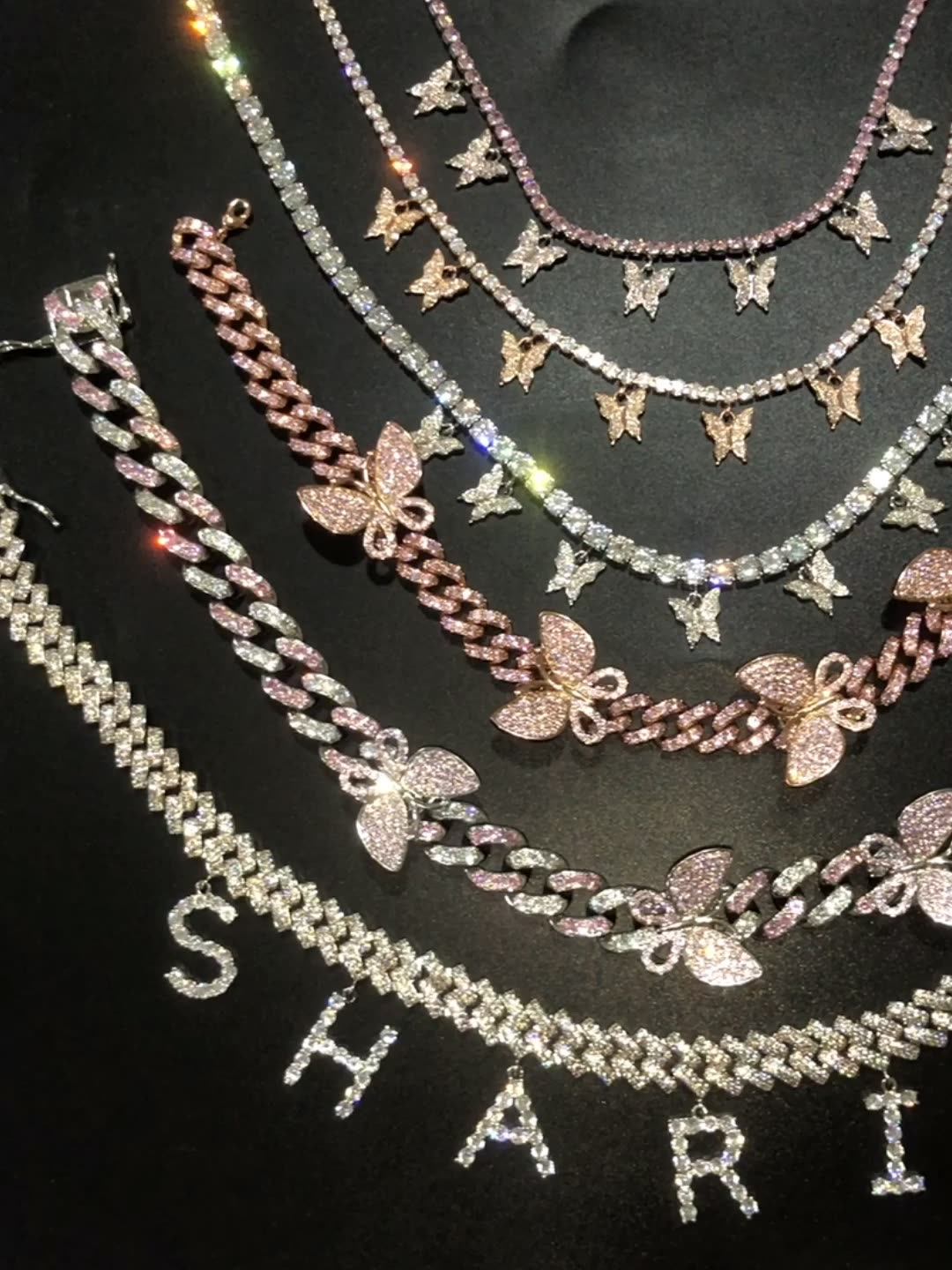 Foxi Diamond Butterfly Cuban Link Chain Complimented With Diamond Cross ...