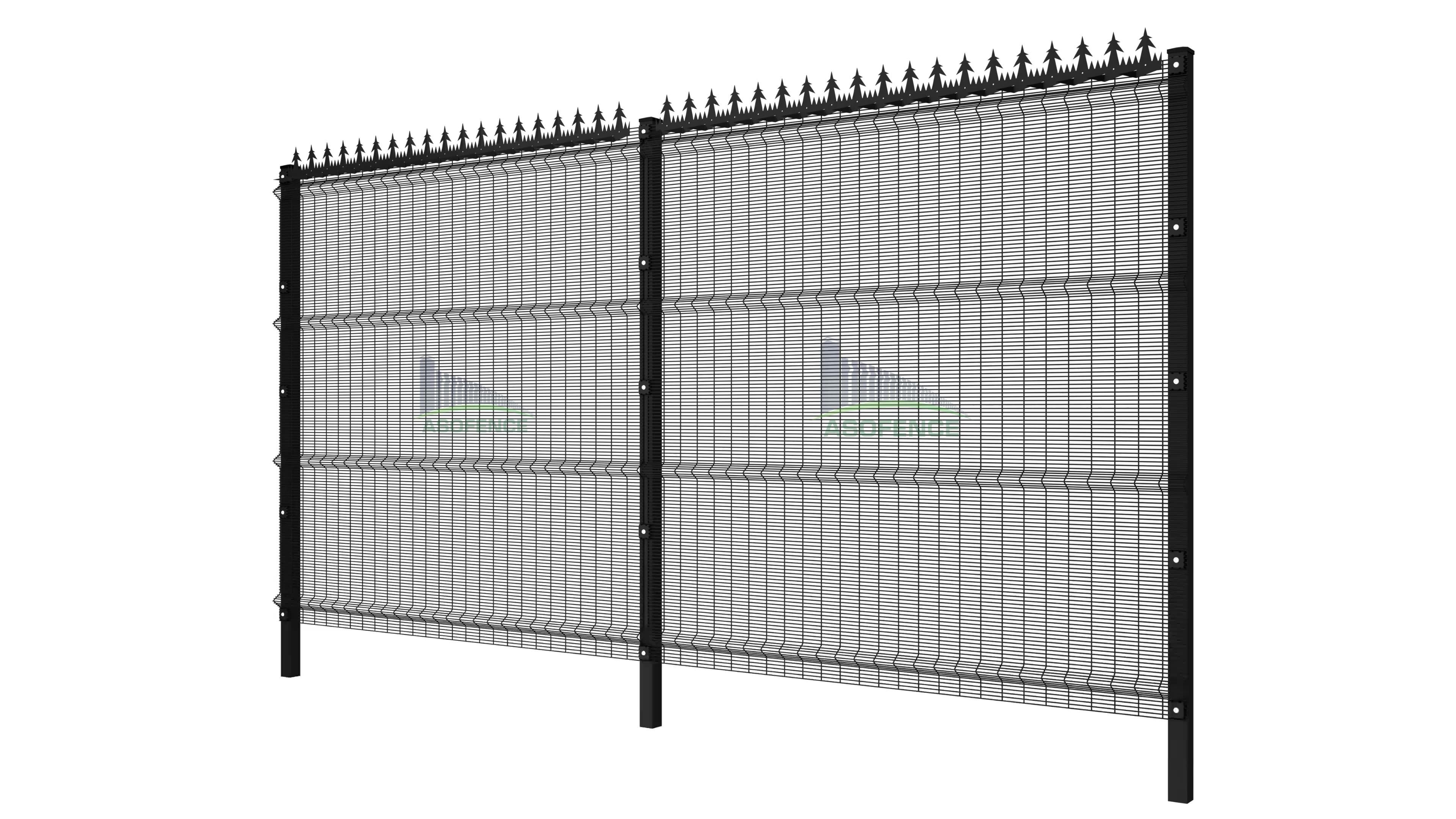 Galvanized 358 Anti Climb Fence Panel With High Voltage Security Fence ...