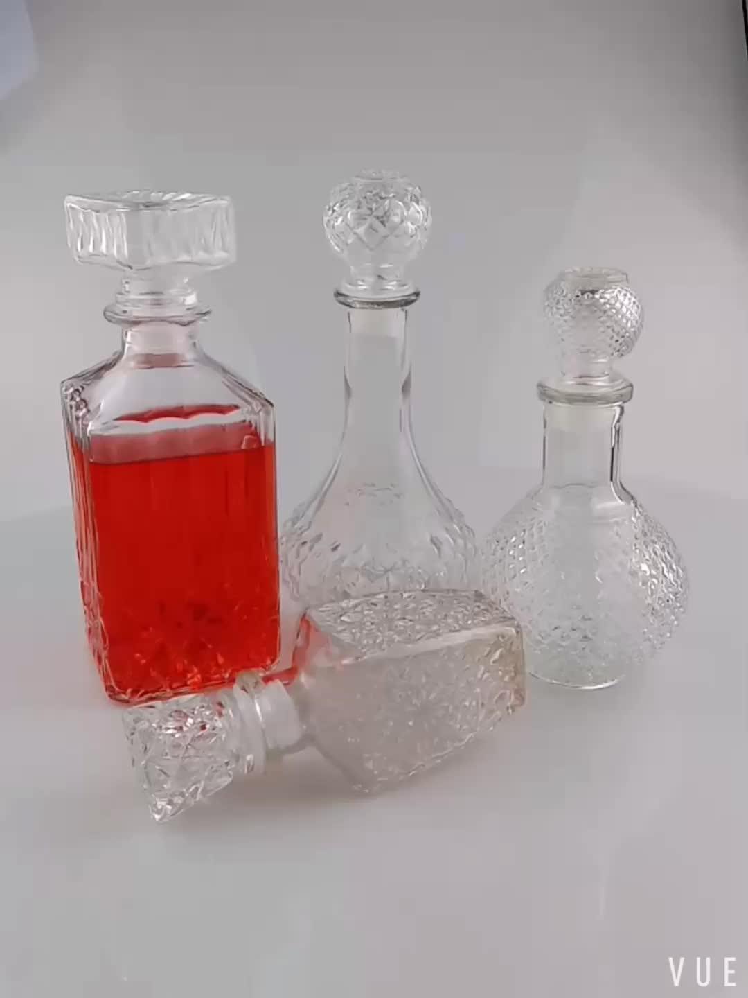 250ml 500ml 900ml Clear Odd Shaped Glass Wine Bottle - Buy Diamond ...