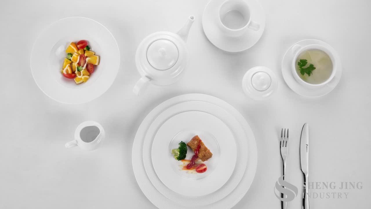 Hotel Restaurant Home Custom Ceramic Western Dinner Set White Plaid ...