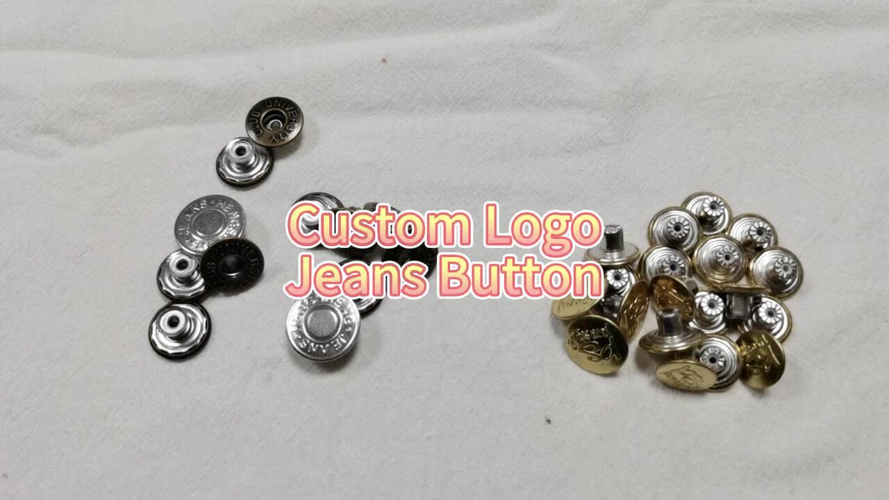 Custom Logo Brass Jeans Buttons And Rivets Botones Botton Denim Garment ...
