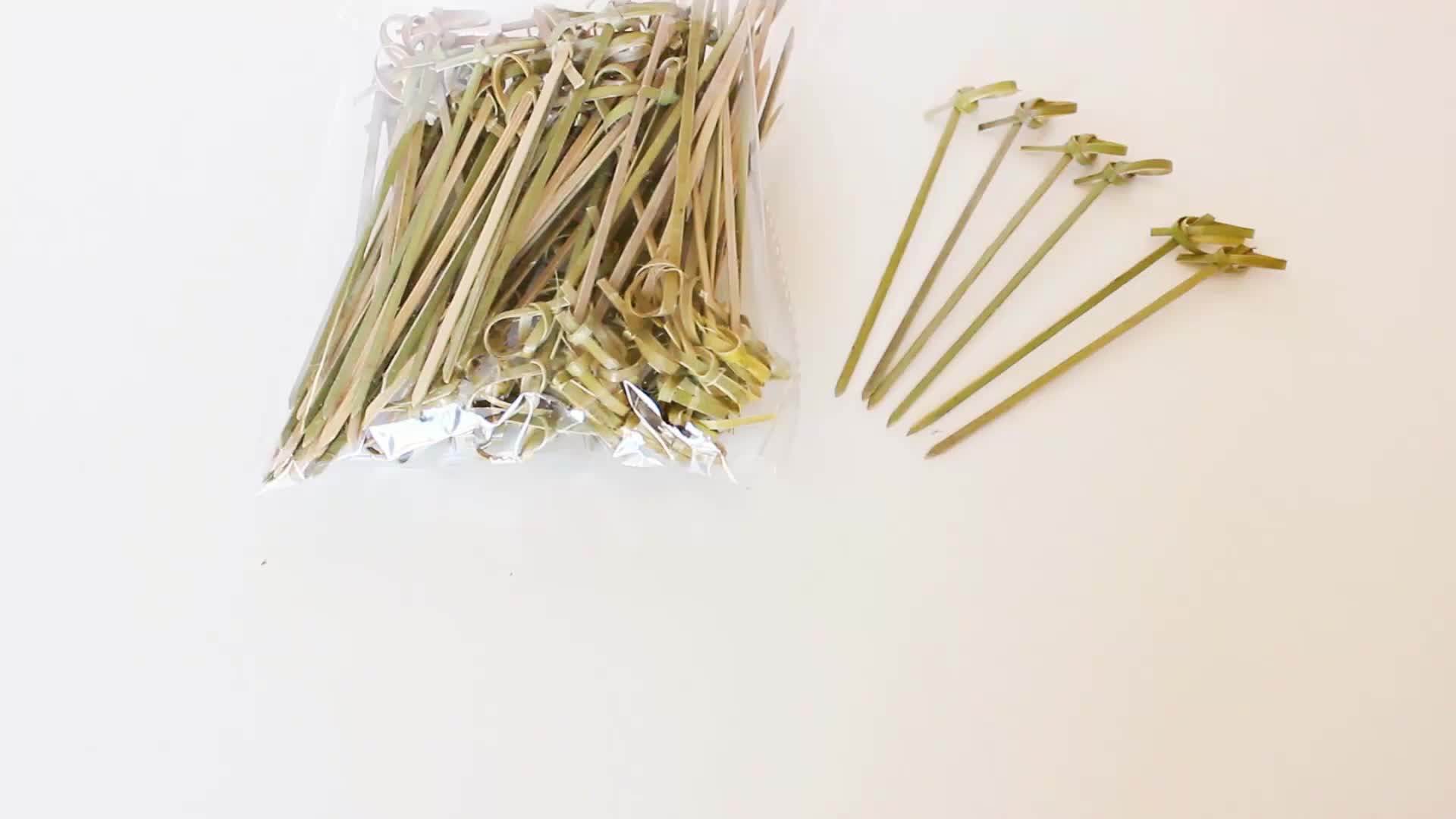 Fashion Bamboo Canape Cocktail Sticks Knotted Dried Loop Picks - Buy ...
