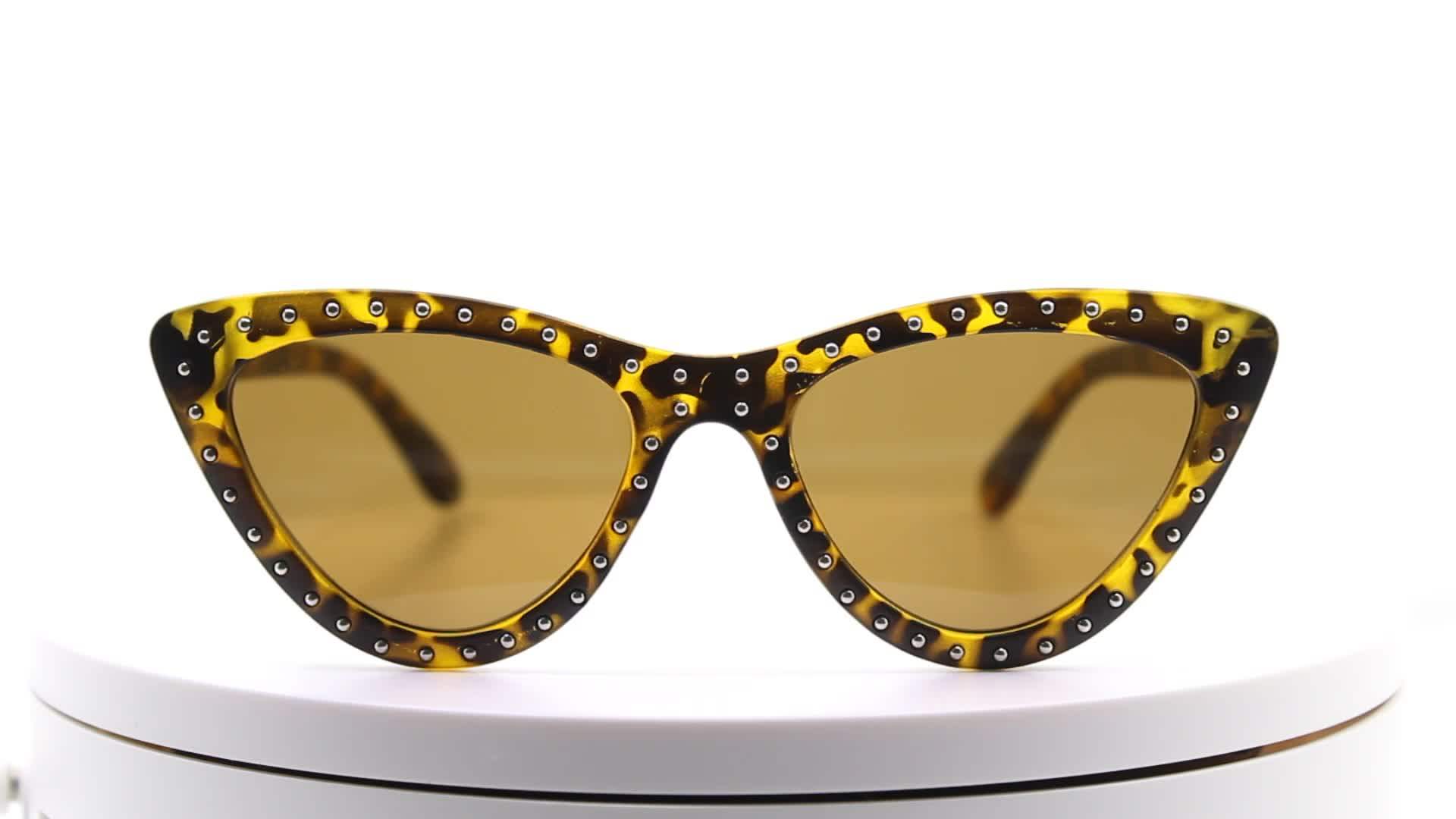 Leopard Cat Eye Sunglasses Women Black Triangle Vintage Cheap Sun ...