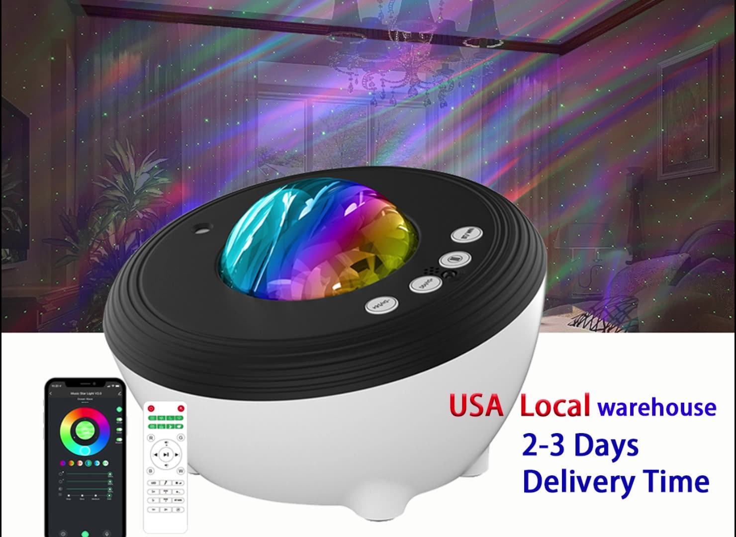 Northern Lights Aurora Projector-star Projector With Remote,White Noise ...