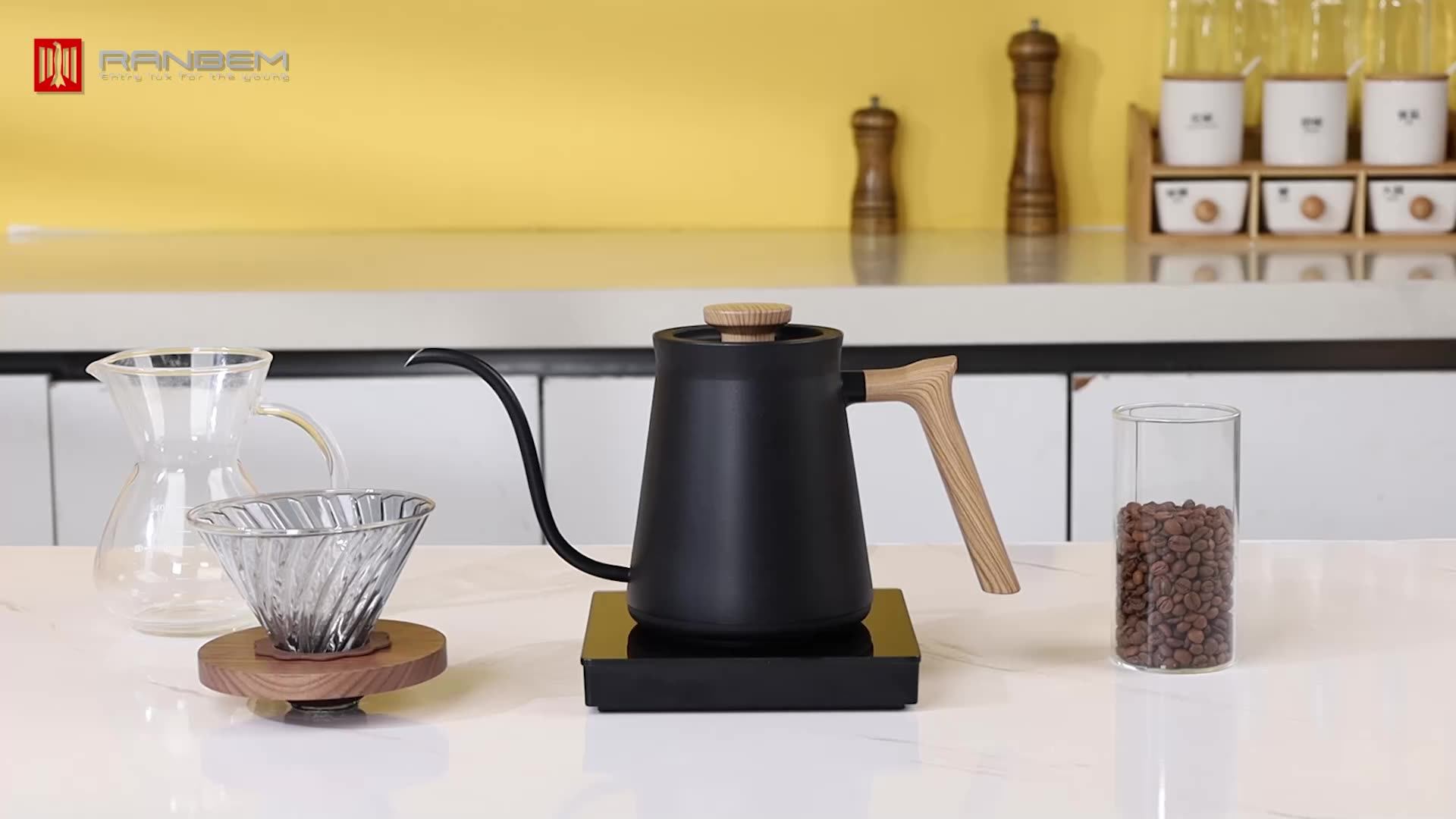 Ranbem 600ml 1000w Stainless Steel Coffee Tea Pot Pour Over Coffee ...