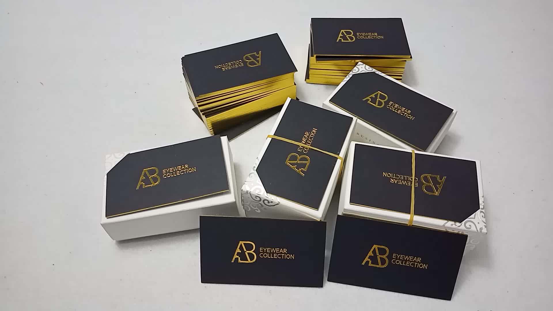 Luxury Hot Stamping Gold Foil Black Cardboard Business Cards Visiting ...