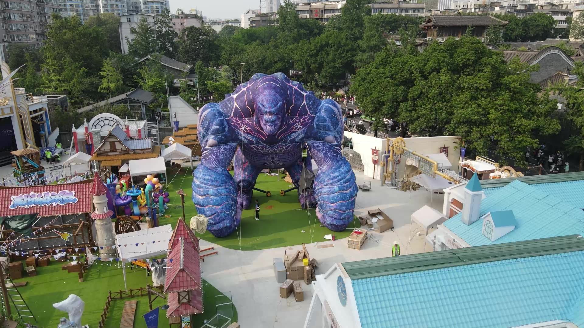 12m Tall Custom Giant Advertising Inflatable Mascot Gorilla With Air ...