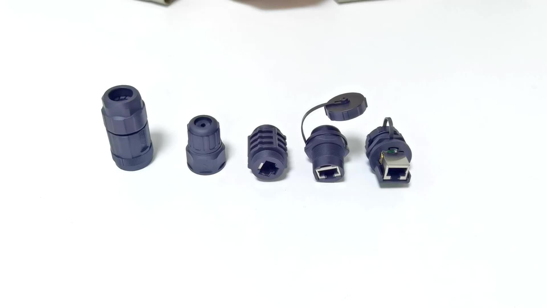 Rj45 Female Back Mount Wall Panel Socket Pcb Receptacle Waterproof ...