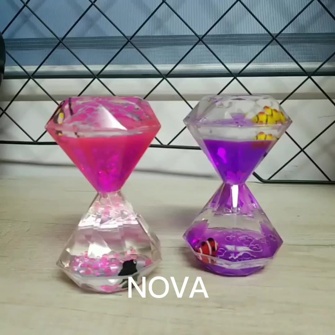 Moving Sand Liquid Motion Bubbler Timer Colorful Hourglass Calming ...