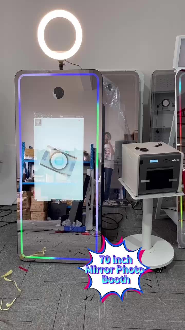 2023 New Portable 70-inch Selfie Magic Mirror Photo Booth Dual Touch ...