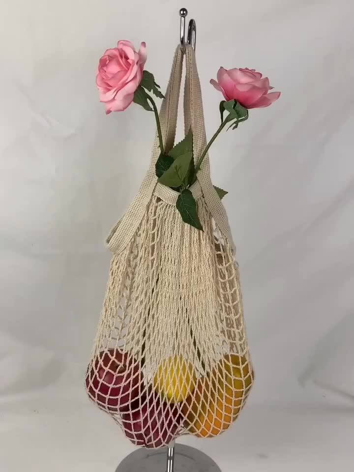 Washable Mesh Fruit Vegetable Reusable Cotton Net Shopping Bag - Buy ...