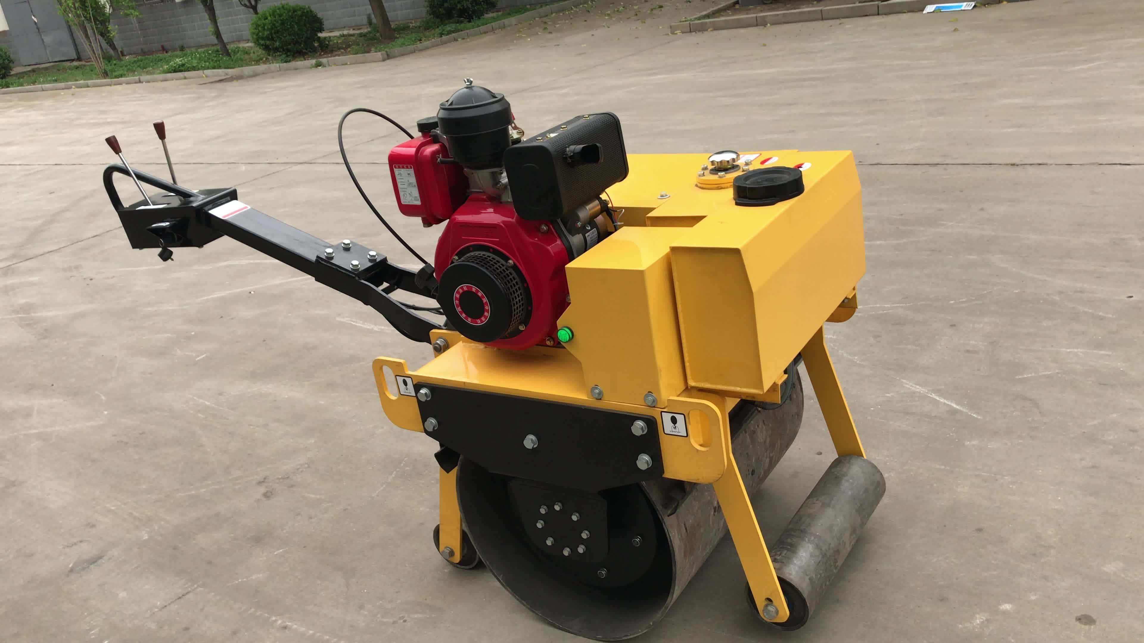 Vibrating Mini Road Compactor,Walking Type Single Drum Roller - Buy ...