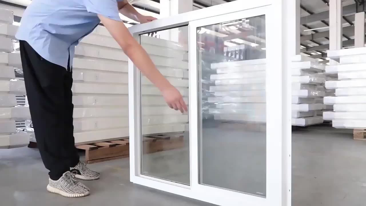 Upvc J-channel American Profile Sliding Windows,Pvc Double Glazing Sash ...