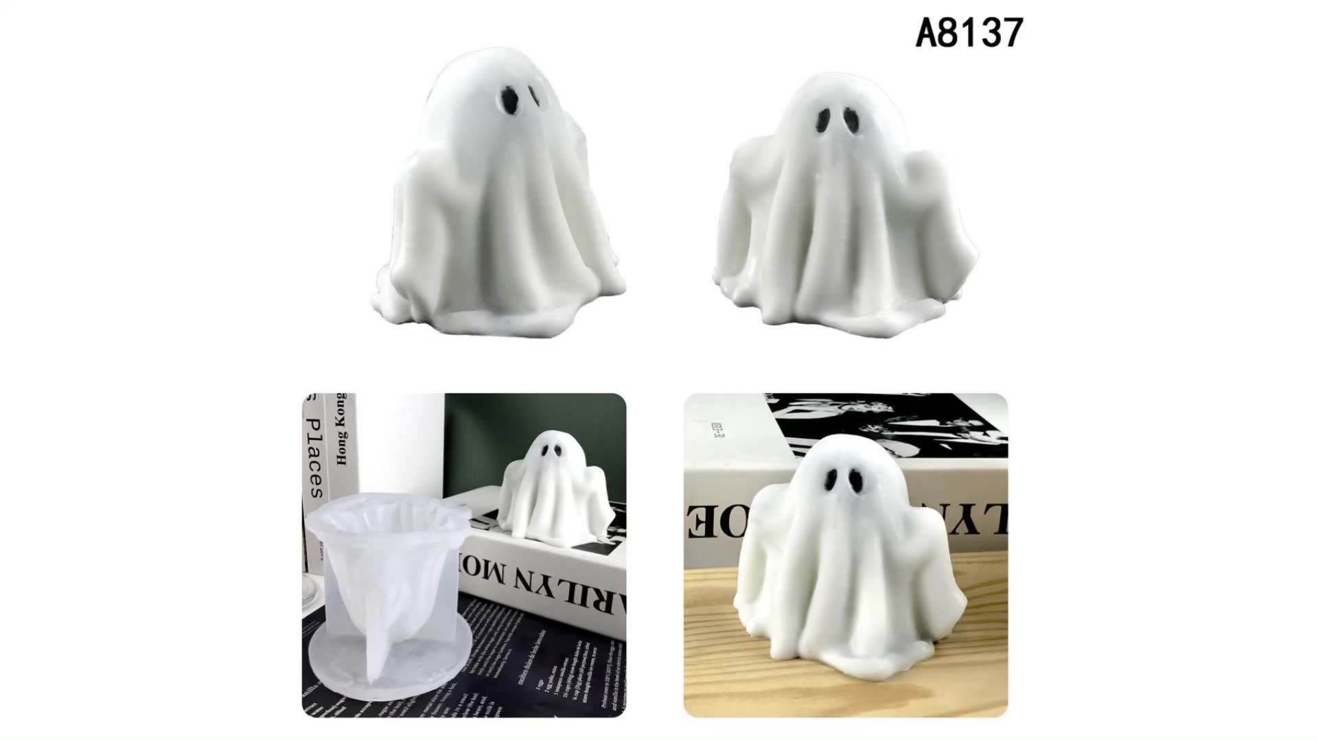 A8137 Halloween 3d Ghost Resin Silicone Molds Epoxy Casting Mould For ...