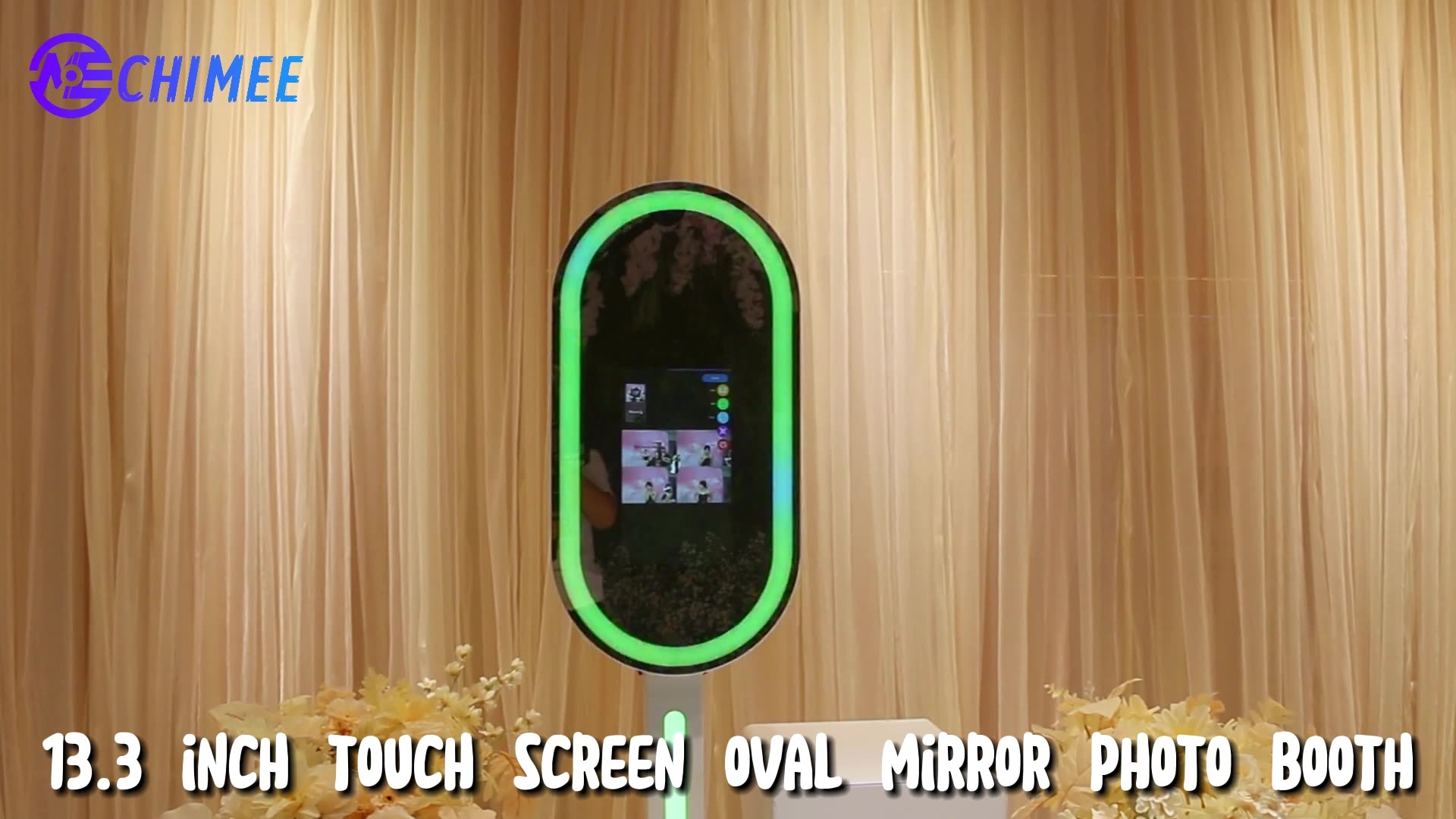 Camera Photo Booth Box Oval Mirror 13.3" Touch Screen Dslr Photo Booth Shell With Printer Stand ...