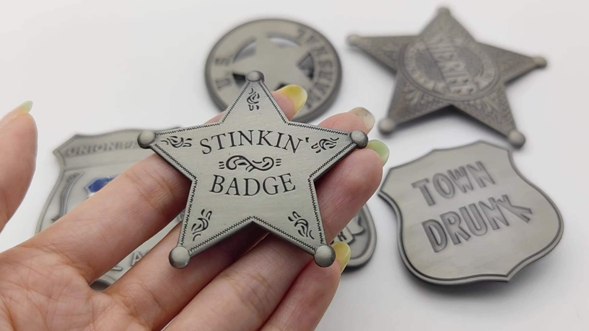 Metal Sheriffs Badge 3d Embossed Custom Plated Metal Cast Star Badge ...