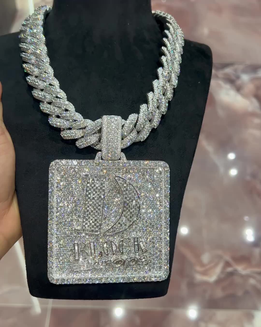 Iced Out Jewelry Moissanite Diamonds Custom Necklace Pendant Initial ...