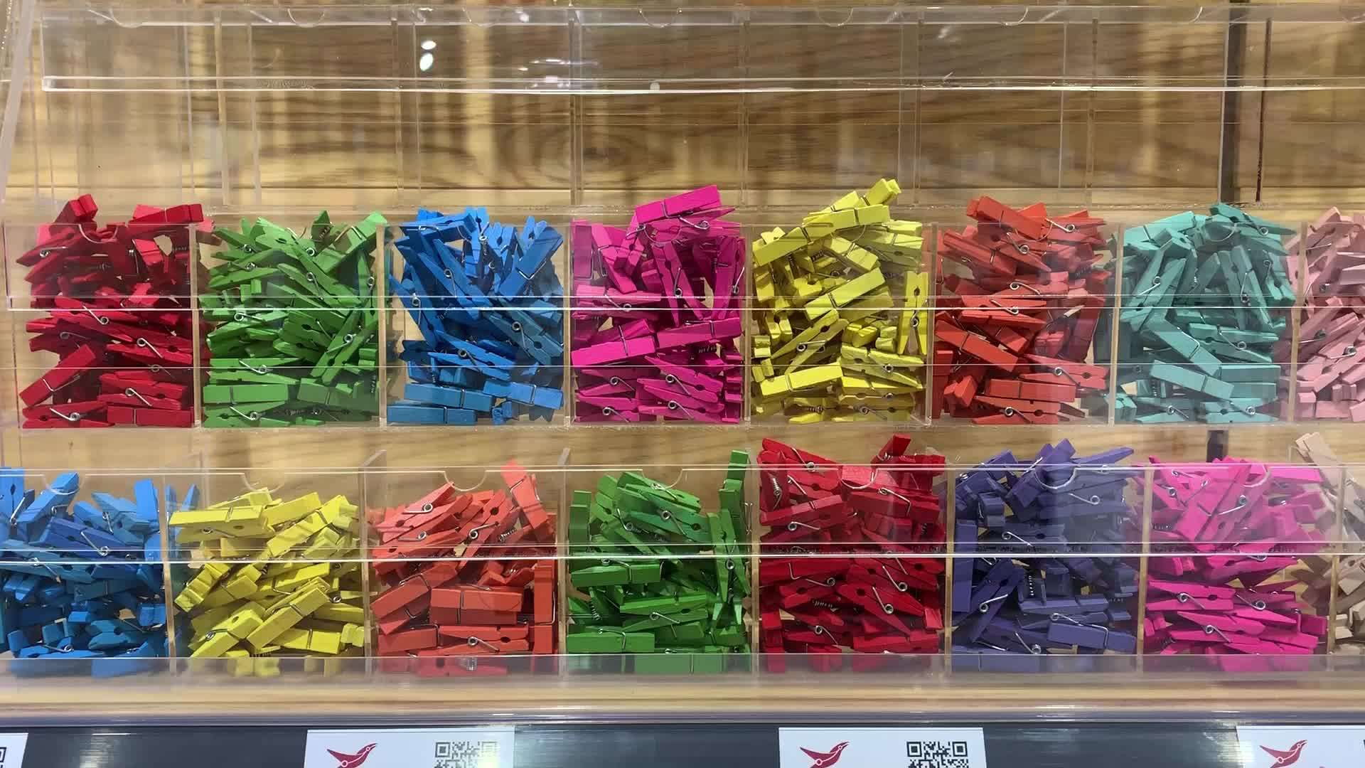 3.5cm Photo Peg Mini Clothes Peg Colored Wooden Peg 48pcs/bag Mini ...